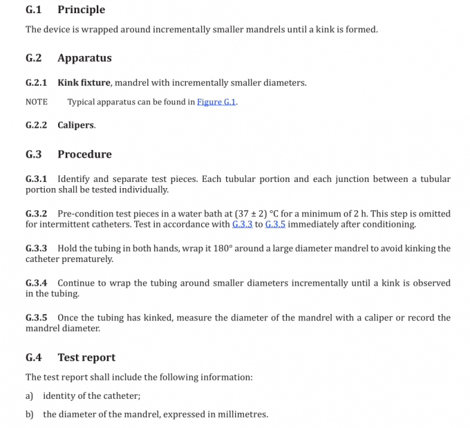 ISO 20696 Apparatus For Testing Sterile Urethral Catheters Until Kinking